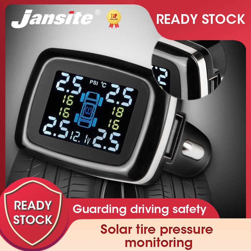 Jansite Car Tire Pressure Monitoring System Sensors Cigarette Lighter ...