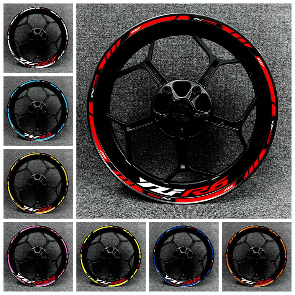 For Yamaha YZF Motorcycle Logo 17 Inch Inner And Outer Rim R1 R3 R6 R7 ...