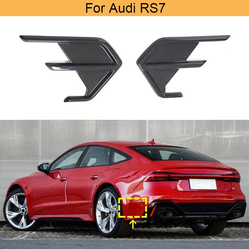 Car Rear Bumper Fins Canards Splitters For Audi RS7 2020 2021 Rear ...