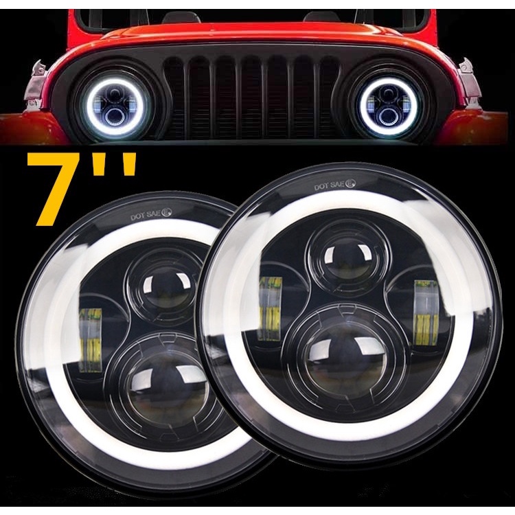 CO LIGHT 7inch LED Headlight 50W/30W Angle Eye DRL Amber Car Led ...