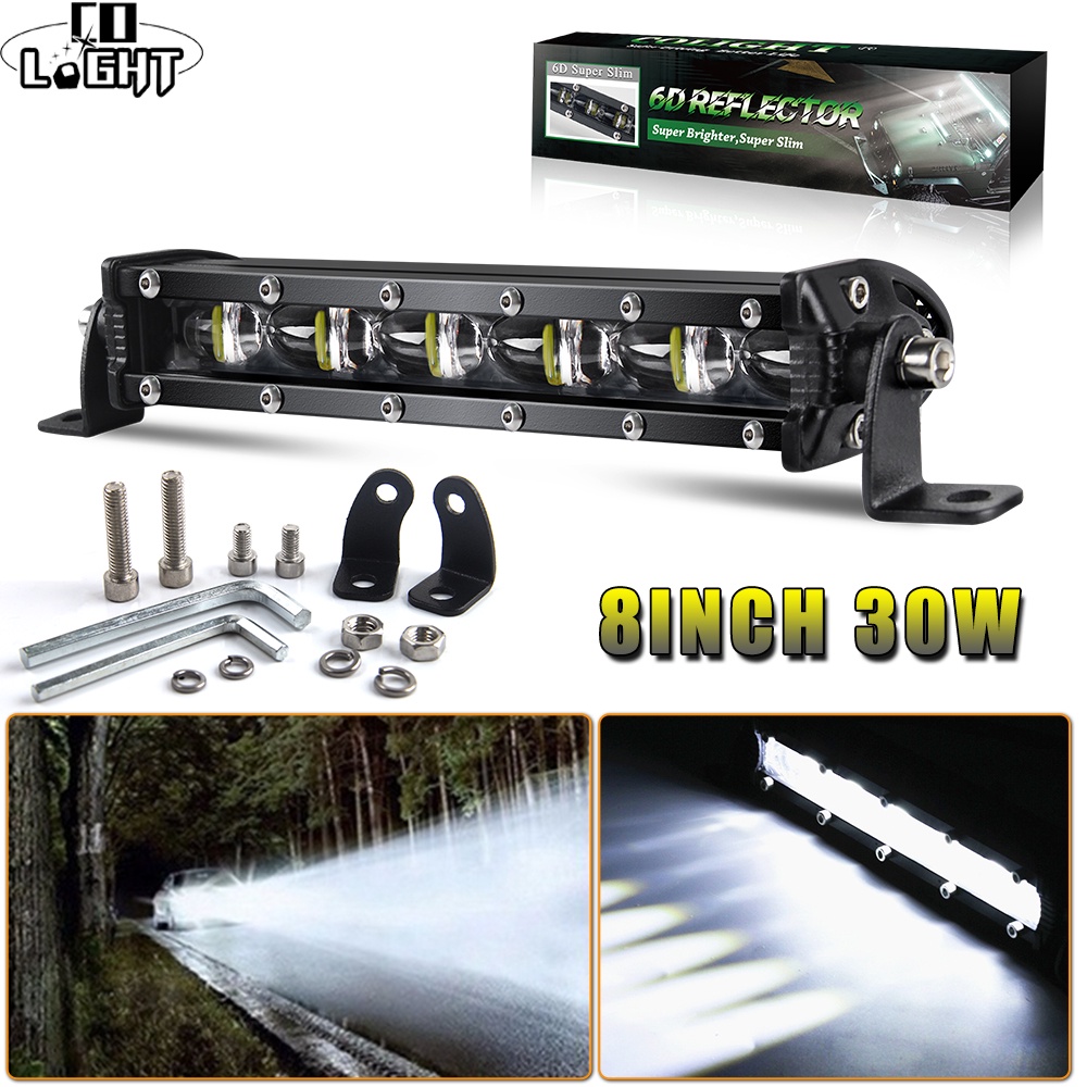 CO LIGHT Off Road Led Bar 8inch 30W 4X4 Work Light 6D DRL Car Led ...
