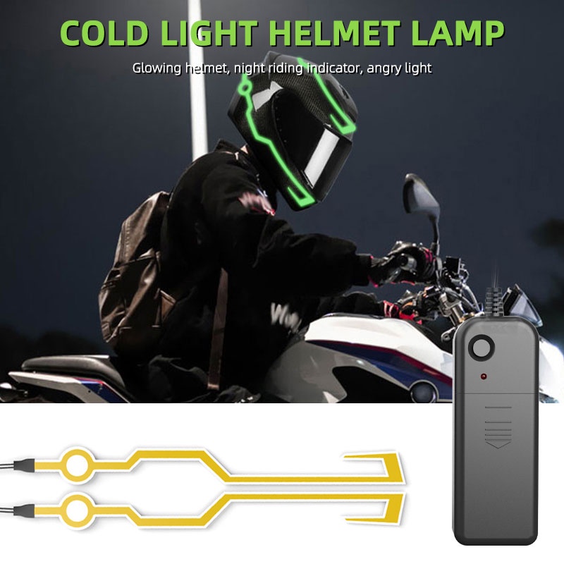 1Pair Motorcycle Helmet Cold Light Mod Kit Flashing Stripe Luminous ...