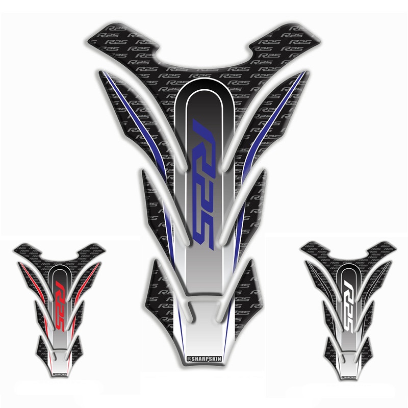 3D Motorcycle Reflective Tank Decal Emblem Tank Pad Cap Protection Pad ...