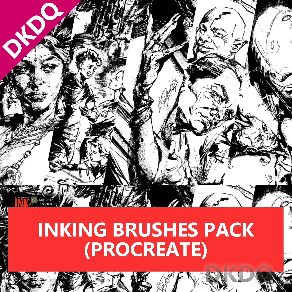 👾 PROCREATE Inking Ink Brush Pack ATHENA0370 Style Sketch Pen Styles Sketching Brushes Unique ...
