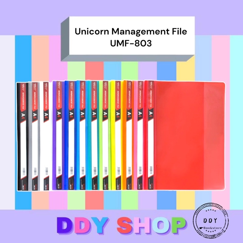 Unicorn A4 Management File with Paper Fastener Document Organize Folder ...