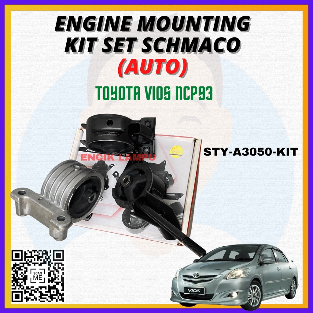 TOYOTA VIOS 2007 NCP93 AUTO SCHMACO ENGINE MOUNTING KIT SET NEW HIGH ...
