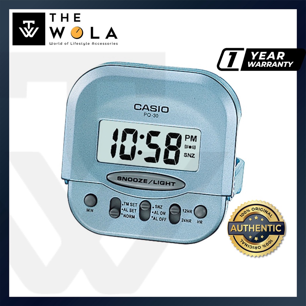 (2 Years Warranty) Casio Digital Alarm Clock PQ-30-2 Blue Color for ...