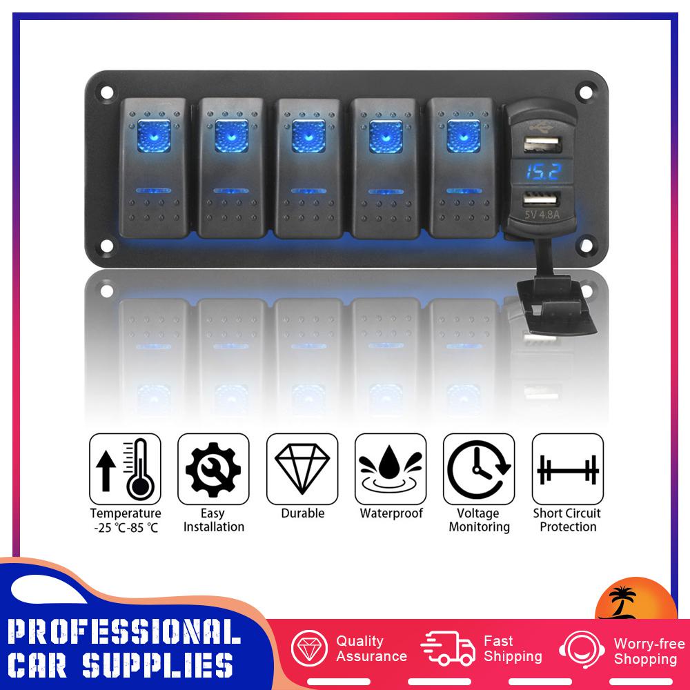 12V-24V Control 6-Position Panel Switch Rocker Switch Panel Waterproof ...