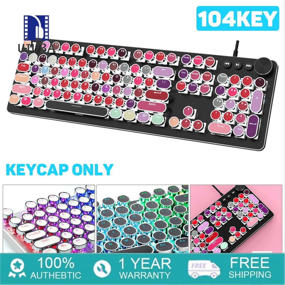 COD 104Pcs/Set PBT Universal Round Key Cap Keycaps for Cherry MX ...