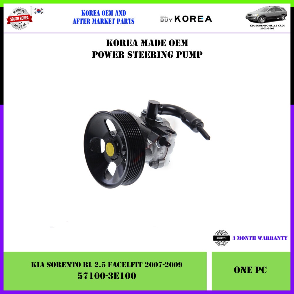 Kia Sorento BL 2.5 Facelift 1/2008 Oem Power Steering Pump (57100-3E100 ...