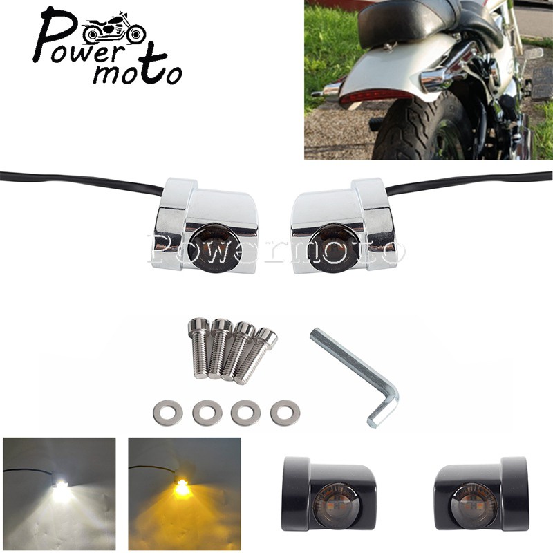 Motorcycle Turn Signal LED Light Rear Fender Struts Blinker For Harley ...