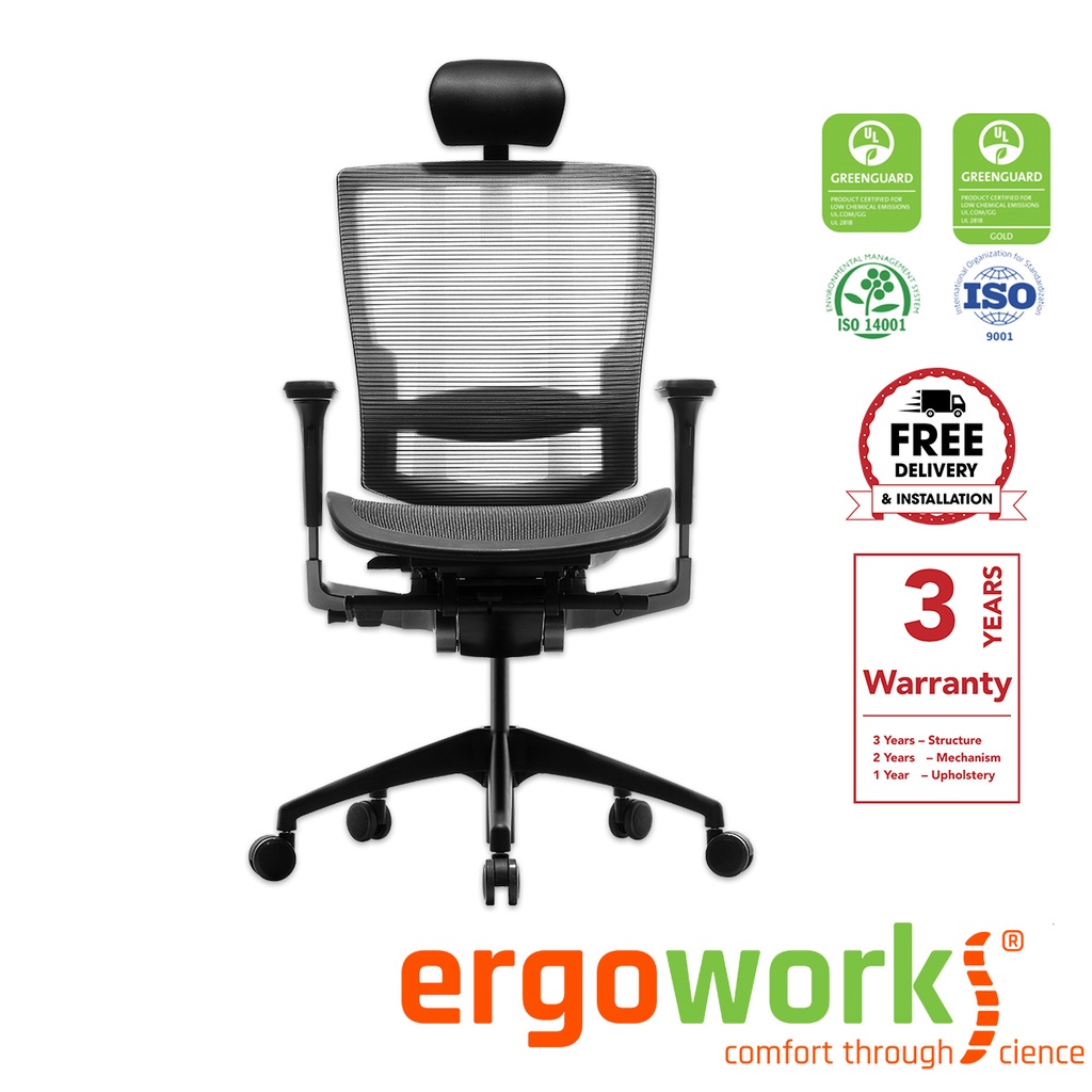 ERGOWORKS Duoflex Bravo Collection Ergonomic Chair with German ...