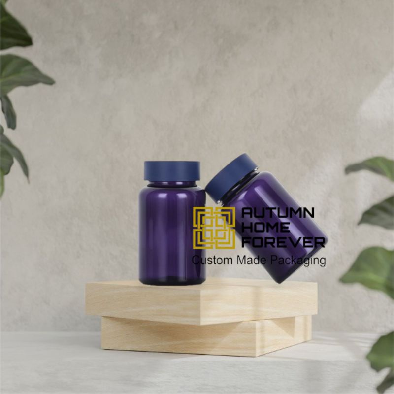 Custom Ubat Kapsul, Capsule Bottle 80ml, Purple Bottle Supplement, Food ...