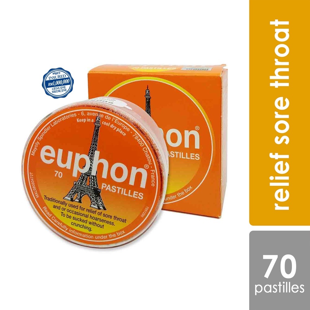 Euphon Pastilles Relief Sore Throat 70s (Exp Date: 01/2024) | Shopee ...