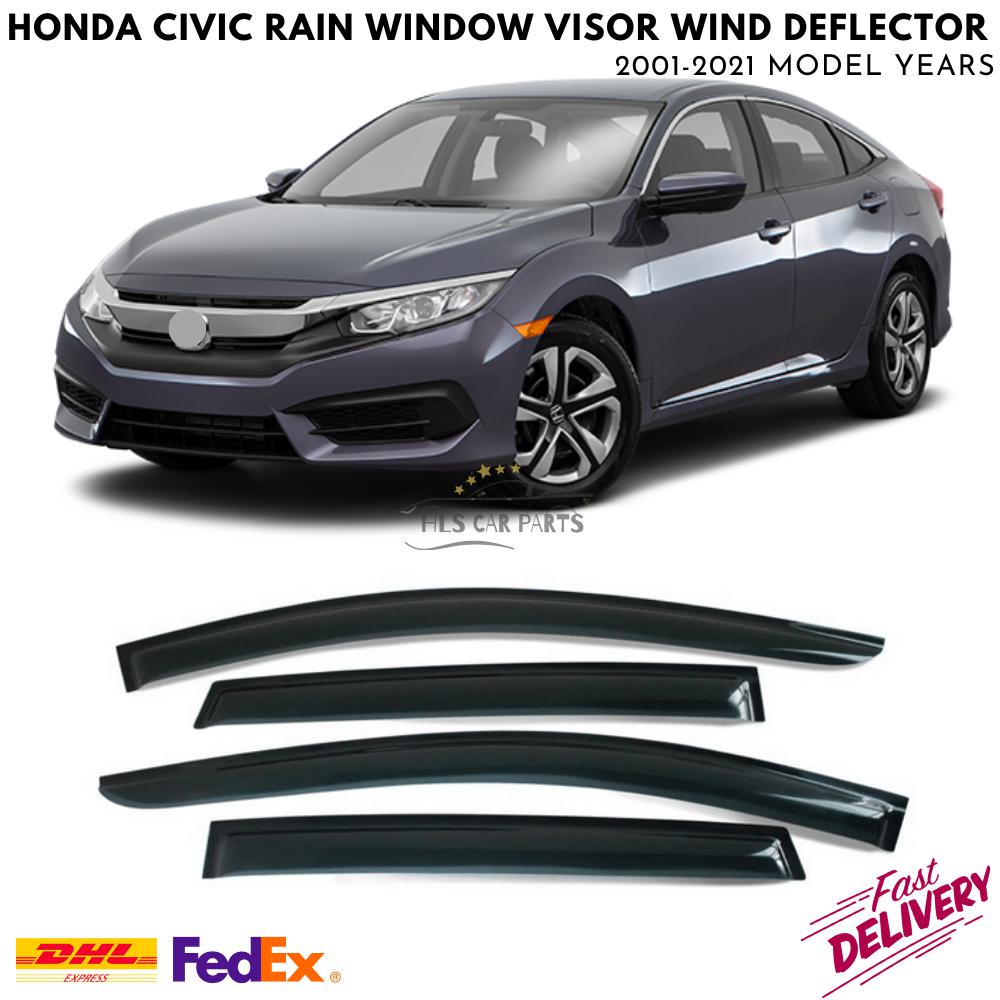 For Honda Civic 2001-2021 Model Years Window Visors Wind Rain Deflector ...