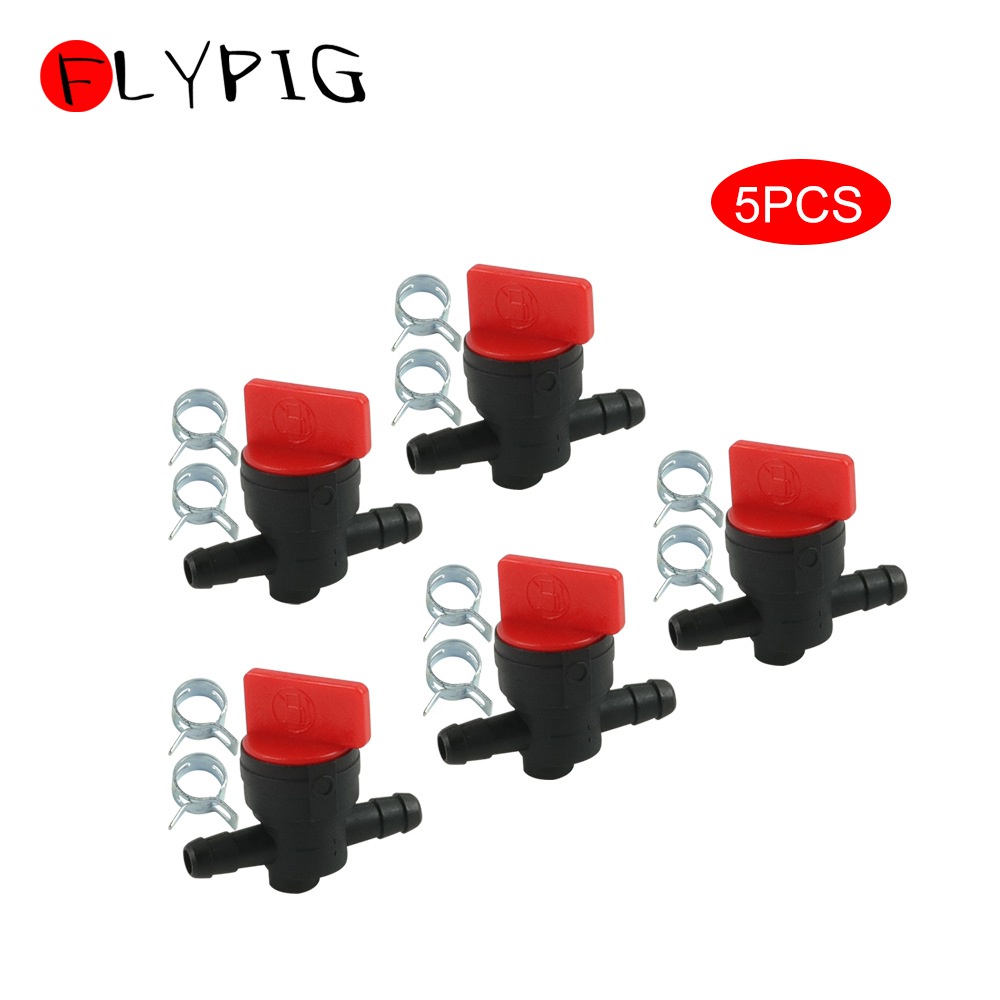 5PCS 1/4" Inline Straight Gas Fuel Cut Shut Off Valve for Small Engine ...