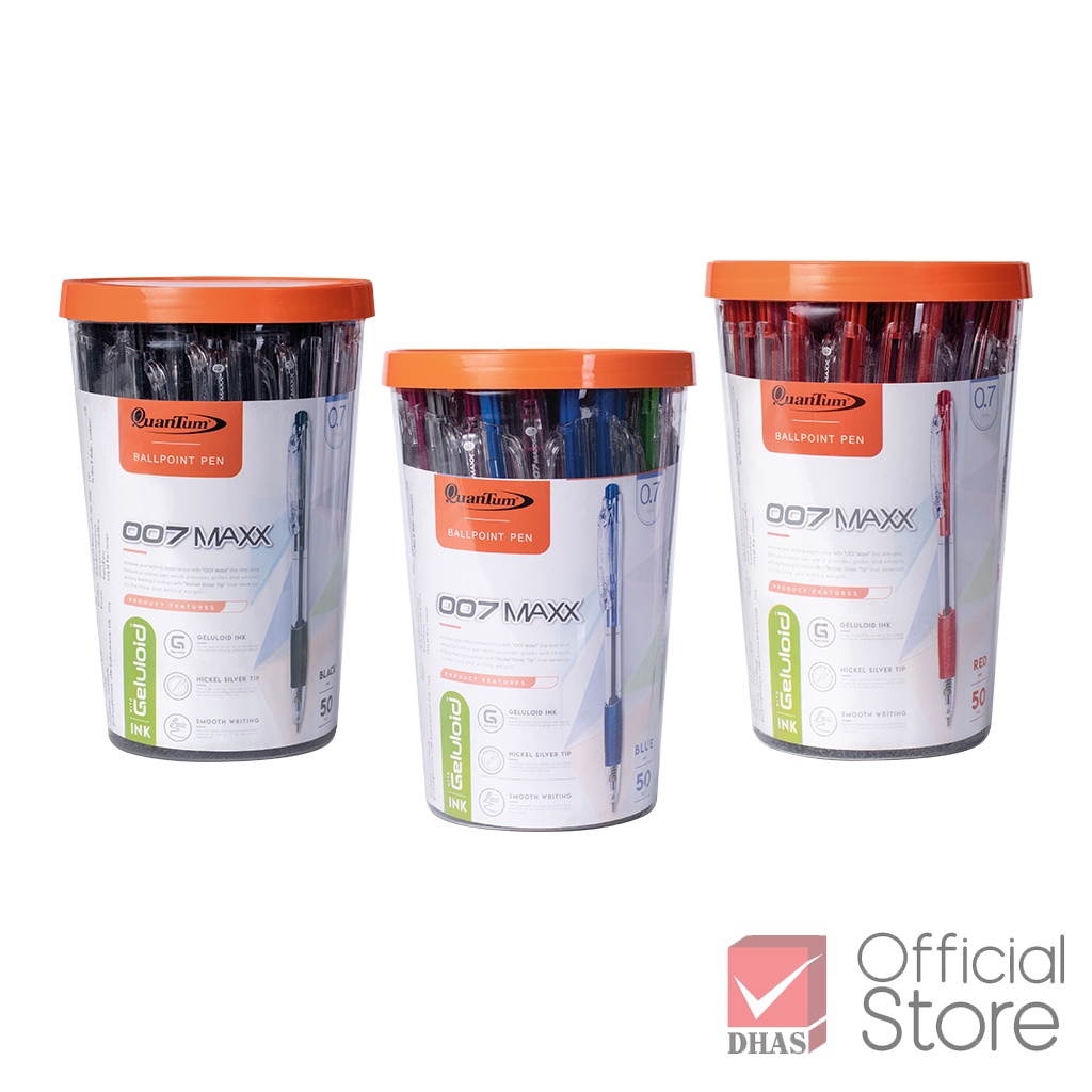 Quantum Geluloid Pen (0.7mm) 007 Maxx (50 Pcs/Drum) | Shopee Malaysia