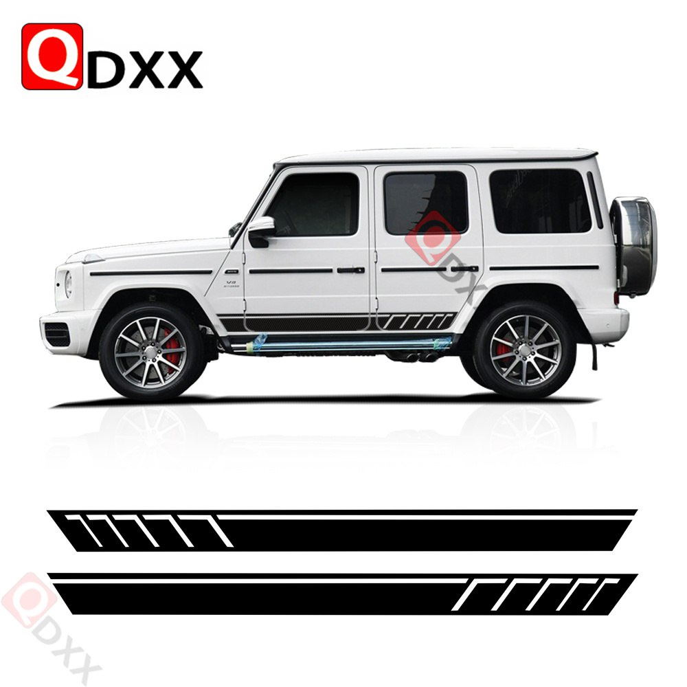 car styling 5D Carbon Fibre Vinyl Decal Side SKirt RAcing Stripes ...