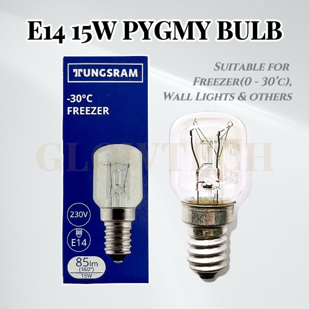 TUNGSRAM E14 15W Pygmy Bulb WarmWhite Refrigerator Bulb Freezer Bulb Multi-Purposes | Shopee ...