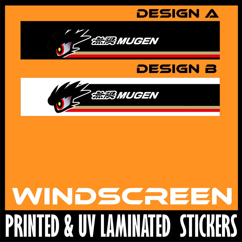 Honda Mugen Windscreen Windshield Window Sticker Sticker Cermin Depan ...