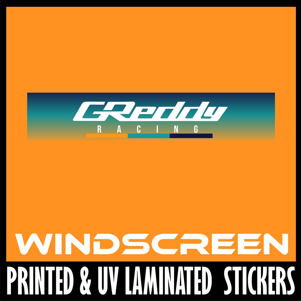 Greddy japan Windscreen Windshield Window Sticker Sticker Cermin Depan ...