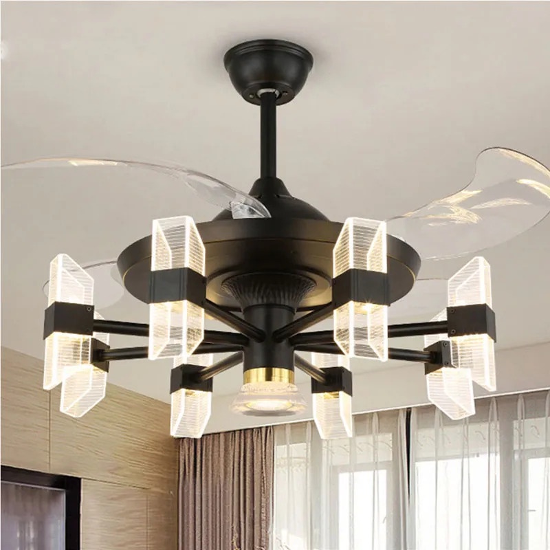 42 Inch Minimalist Ceiling Ventilator Lamp Fan Chandelier Living Room ...