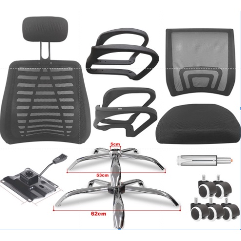 KITCHENU™low back office chair spare parts office chair gas lift office ...
