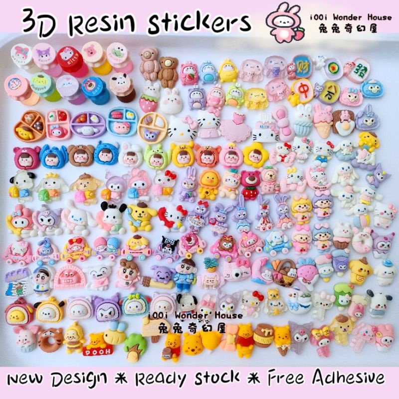Resin 3D stickers Art Cream Decoden sticker sanrio Stella Water Bottle ...