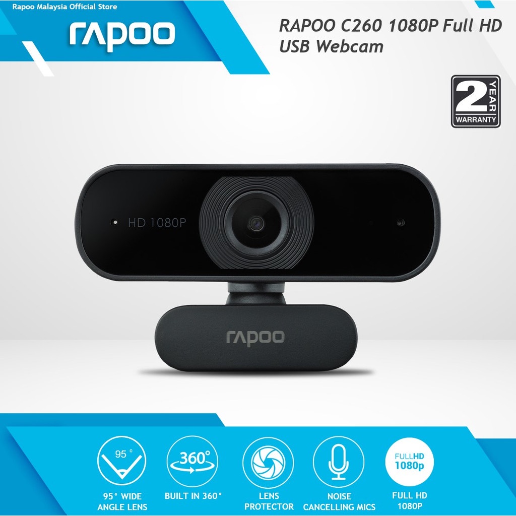 Rapoo C260 Full HD Webcam 1080P With Wide Angle Lens Built In ...