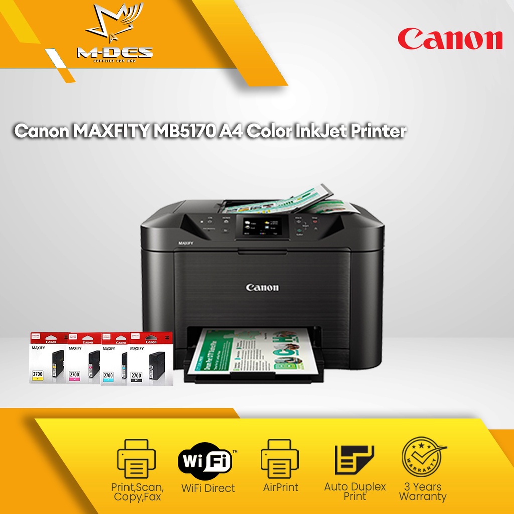 Canon Maxify MB5170 All In One Wireless A4 Color Inkjet Printer / Print ...