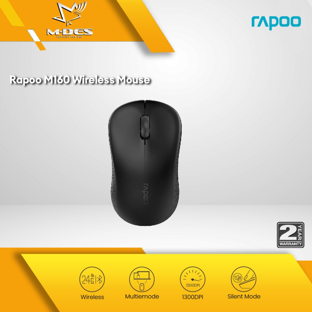 Rapoo M160 Silent Multi-Mode Wireless Mouse Black / Silent Click Noise / Bluetooth 2.4G / Switch ...