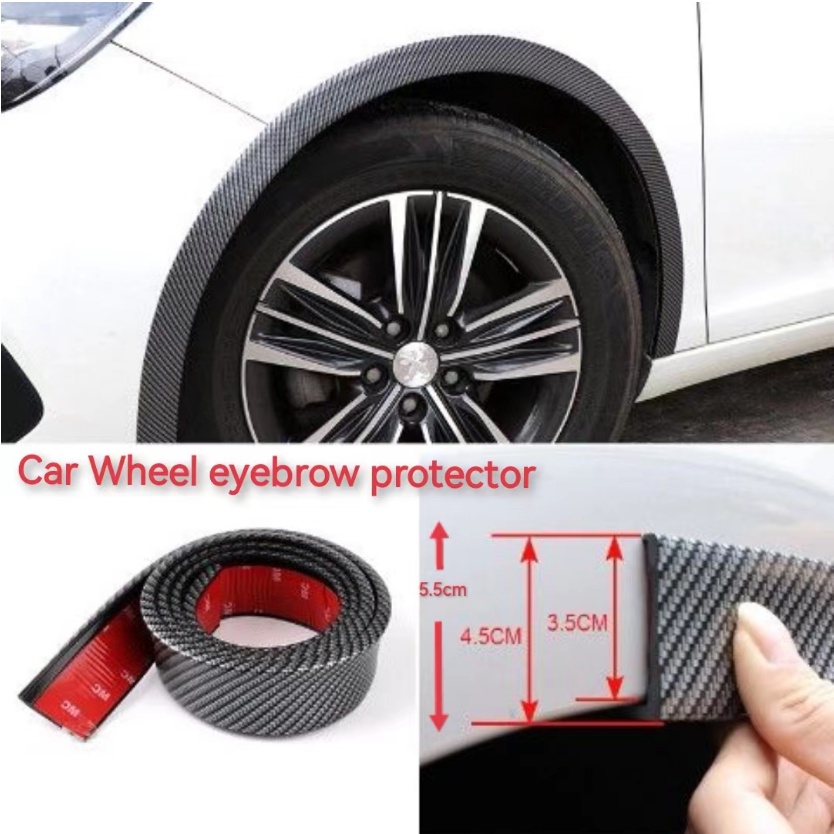 【Ready stock】Universal Rubber Carbon fiber Car Wheel Eyebrow Arch Trim ...