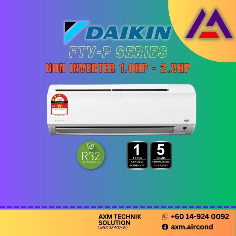 DAIKIN R32 Non Inverter FTV-P (1.0HP, 1.5HP, 2.0HP, 2.5HP) | Shopee Malaysia