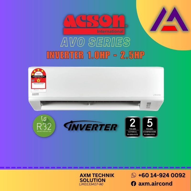 ACSON R32 Inverter AVO (1.0HP, 1.5HP, 2.0HP, 2.5HP) | Shopee Malaysia