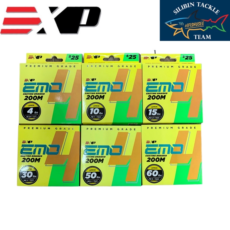 EXP EMO 4X 200m Casting Braided Fishing Line PE Multifilament Durable 4 ...