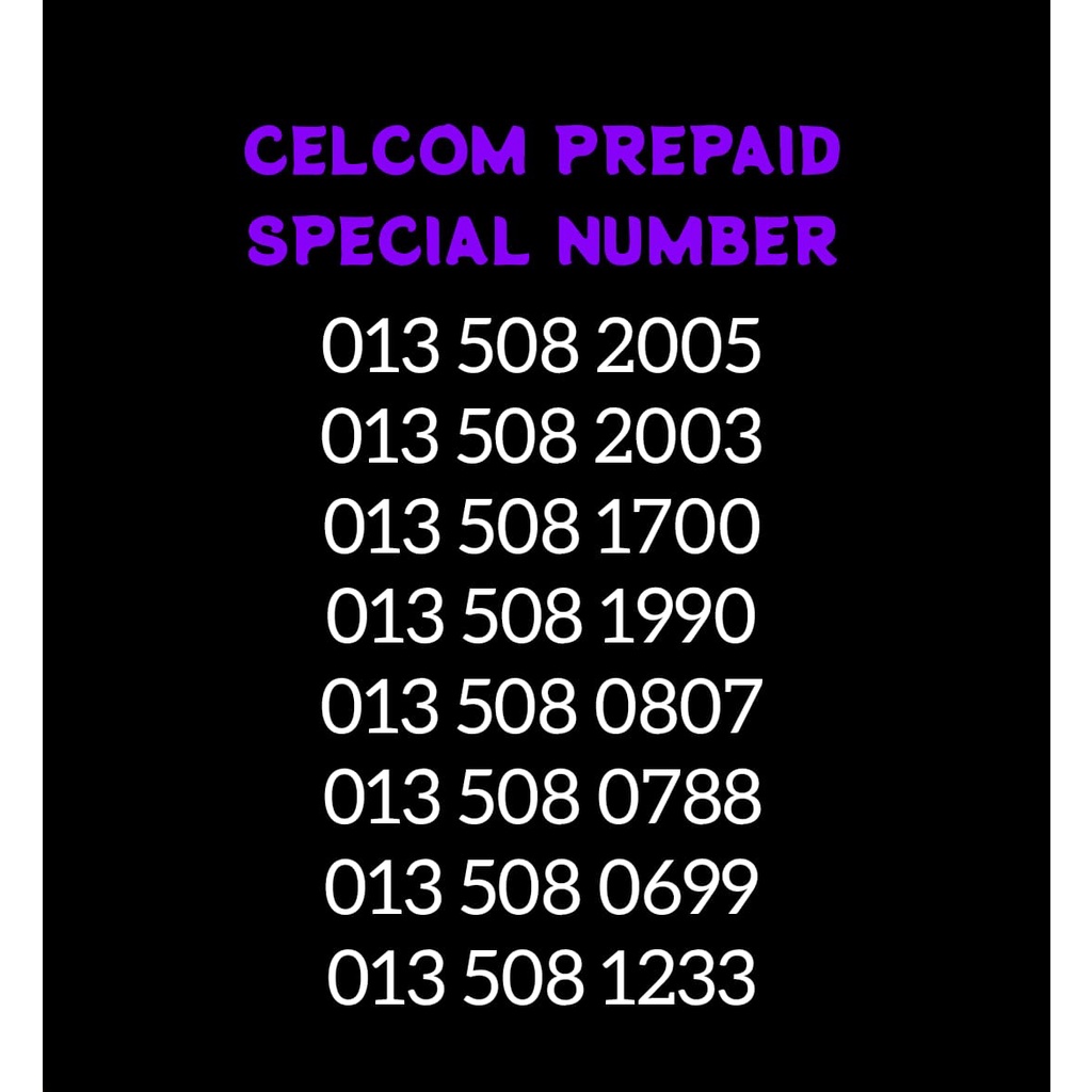 [EASY] CELCOM XPAX SPECIAL PREPAID NUMBER | Shopee Malaysia
