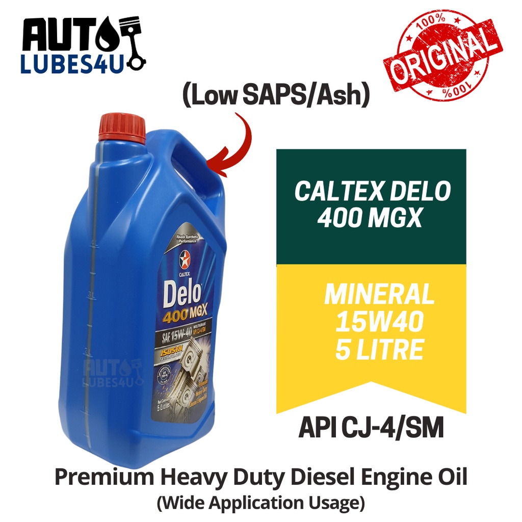 Caltex Delo 400 MGX 15W40 5L - Caltex Heavy Duty Diesel Engine Oil ...