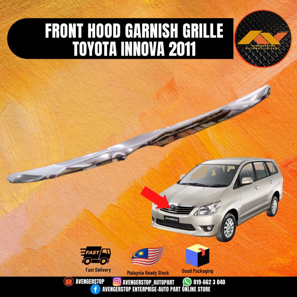 TOYOTA INNOVA 2011 FRONT HOOD GARNISH DEPAN GRILLE CHROME NEW HIGH ...