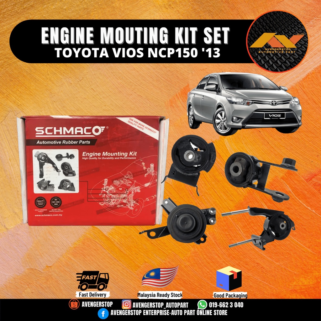 TOYOTA VIOS NCP150 2013 AUTO SCHMACO ENGINE MOUNTING KIT SET NEW HIGH ...