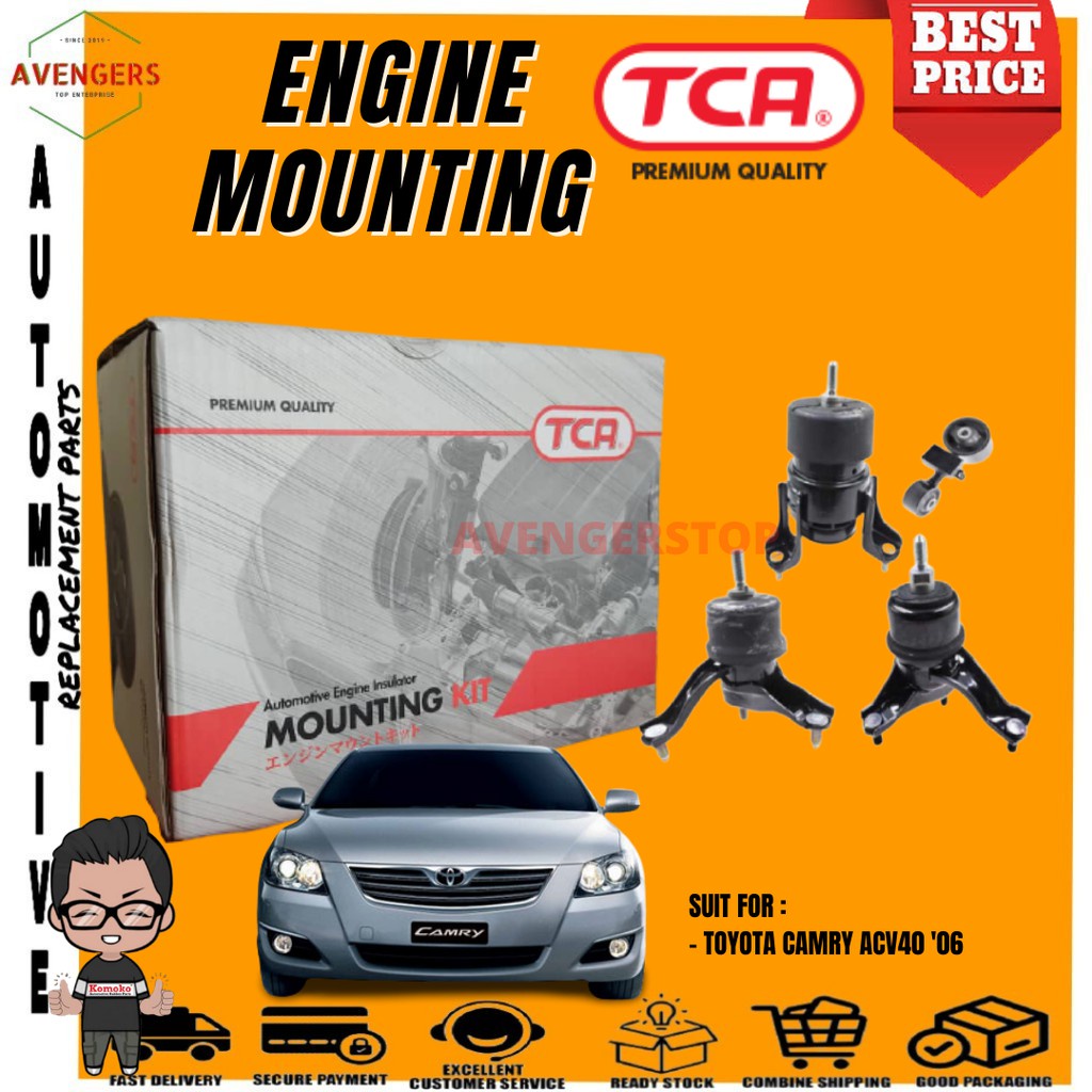 TOYOTA CAMRY ACV40 2.4 AUTO TCA ENGINE MOUNTING KIT 100% ORIGINAL ...