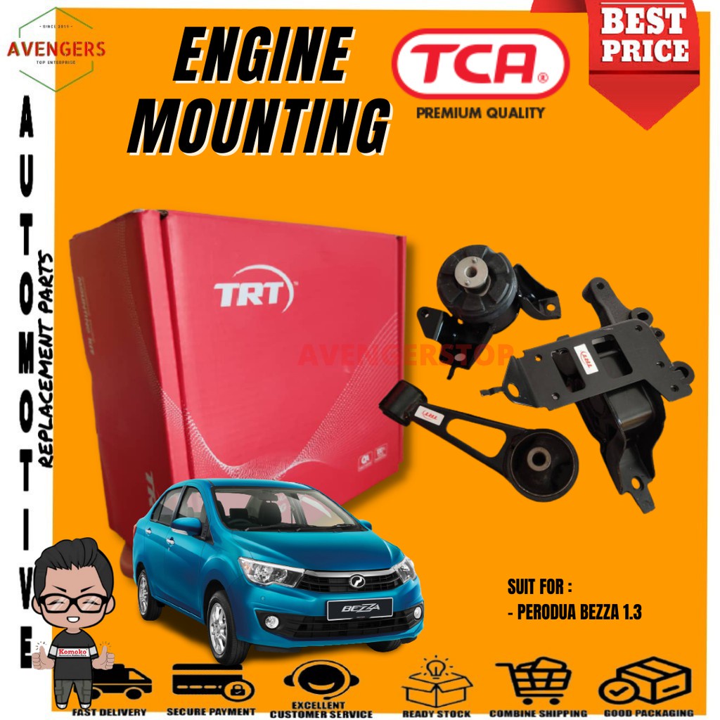 PERODUA BEZZA 1.3 AUTO TRT ENGINE MOUNTING KIT 100% ORIGINsAL QUALITY ...