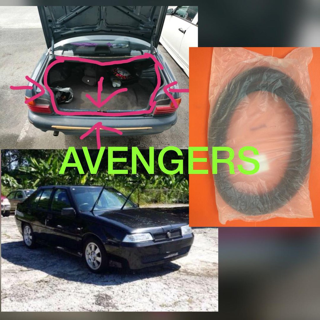 PROTON SAGA ISWARA AEROBACK REAR BONNET RUBBER BELAKANG BONNET GETAH ...