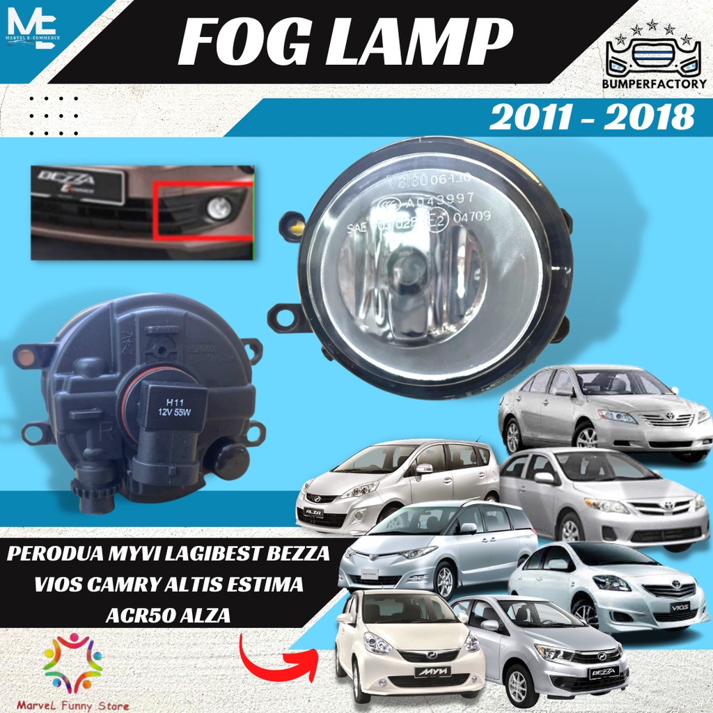 Perodua Myvi Lagibest Bezza Vios Camry Altis Estima Alza Fog Lamp Bumper Lamp New | Shopee Malaysia