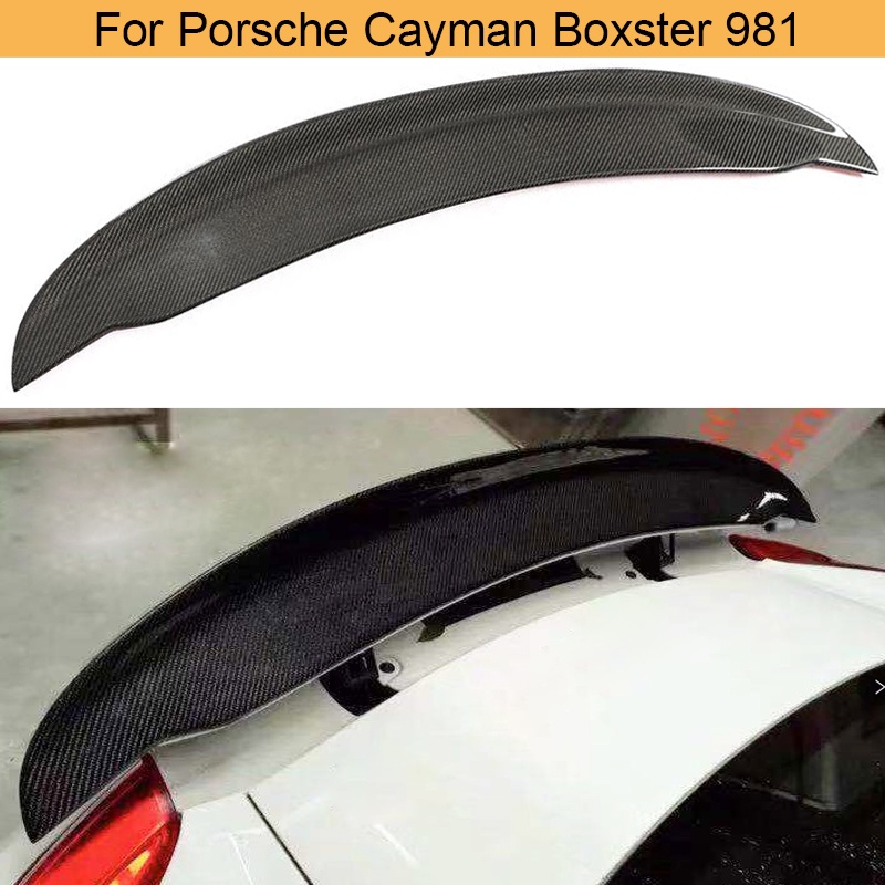 Carbon Fiber Rear Wing Spoiler for Porsche Cayman Boxster 981 2010 ...