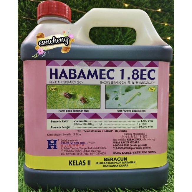 4L Halex Habamec 1.8EC / Abamectin / Abinsec / Kenmec | Shopee Malaysia