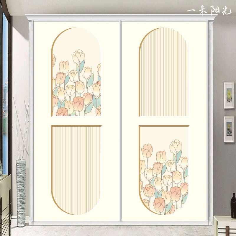 moisture-proof Custom Wardrobe Sliding Door Sticker Large Wardrobe ...