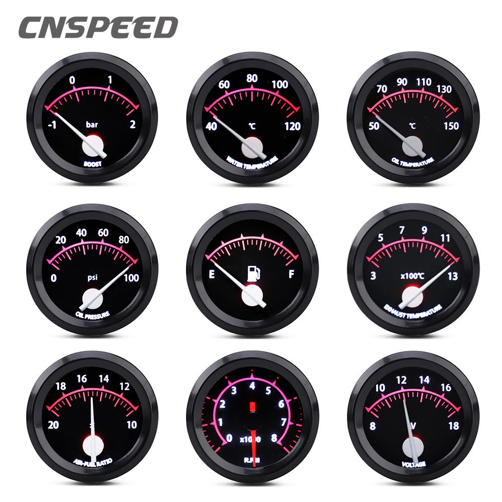 2"; 52mm 12V Racing Car Turbo Boost Meter Water Temperature Tachometer ...