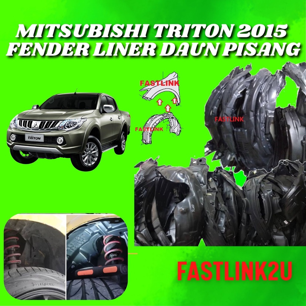 Fastlink Mitsubishi Triton 2015 Front Fender Splash Cover Liner Daun ...