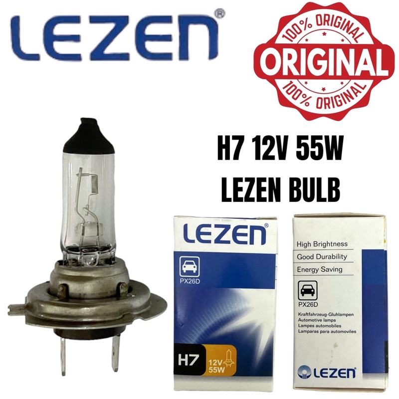 LEZEN LIGHT BULB HALOGEN BULB H7 12V 55W CLEAR GLASS LIGHT BULB 100% ...