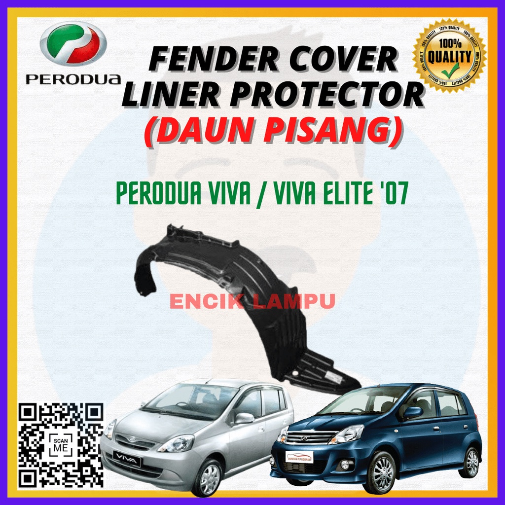 PERODUA VIVA / VIVA ELITE FENDER COVER LINER PROTECTOR DAUN PISANG 100% ...